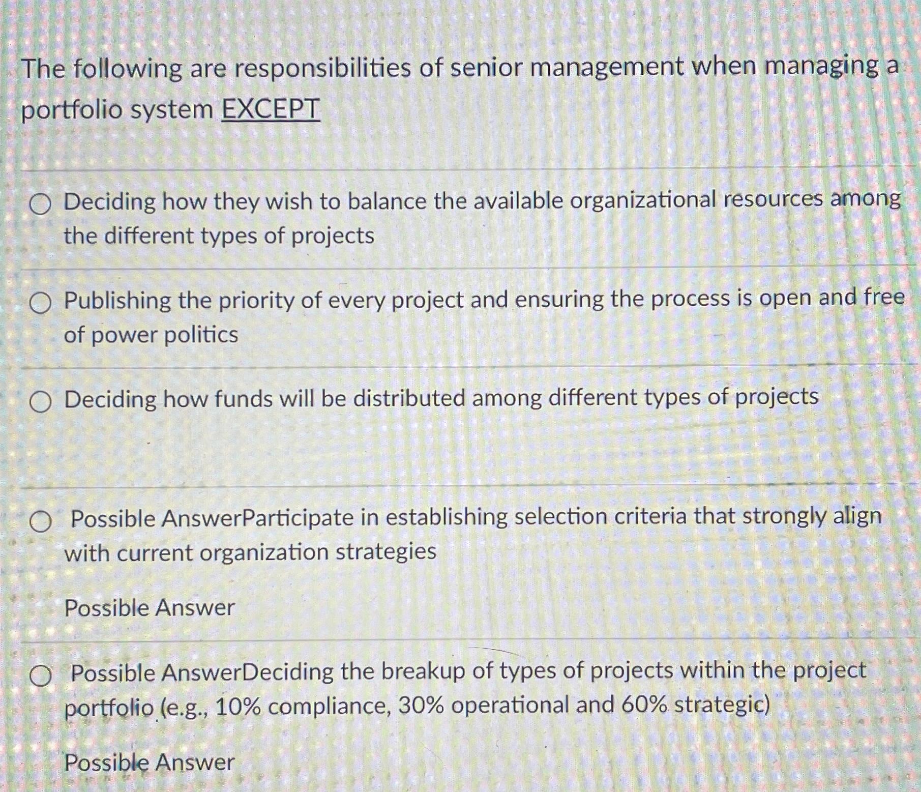 Solved The following are responsibilities of senior | Chegg.com