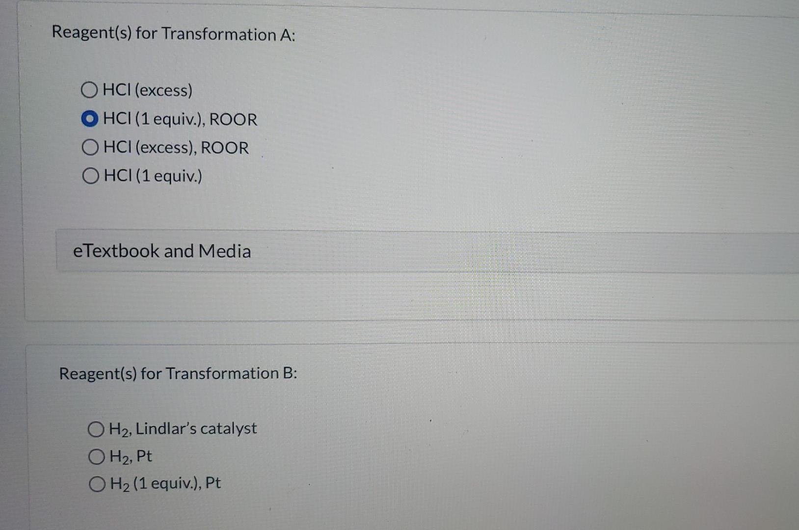 Solved Choose which reagents you would use to achieve each | Chegg.com