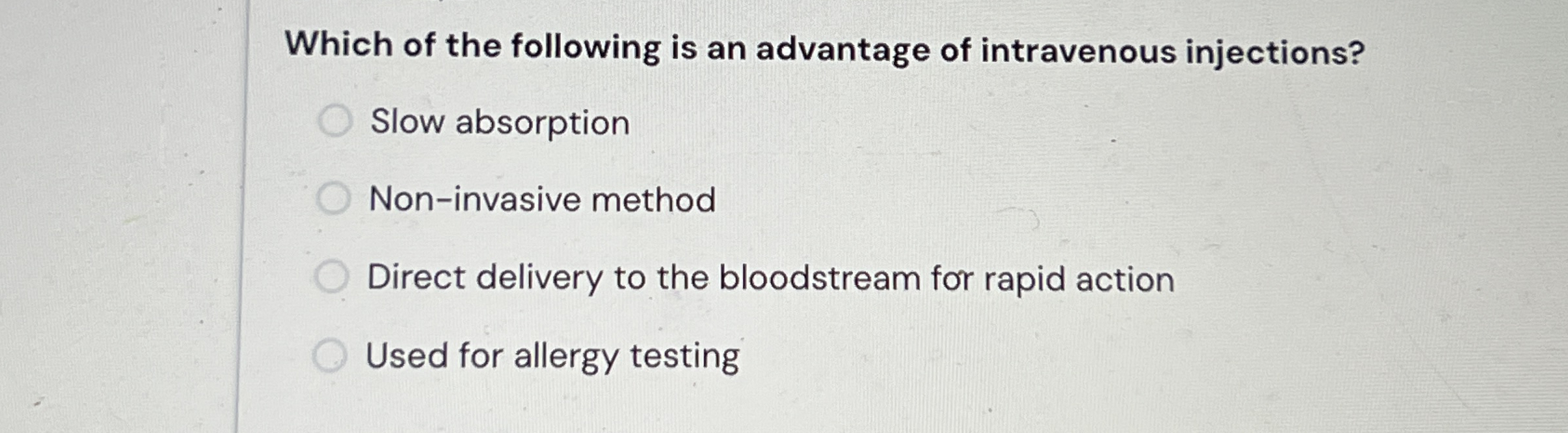 Solved Which of the following is an advantage of intravenous | Chegg.com