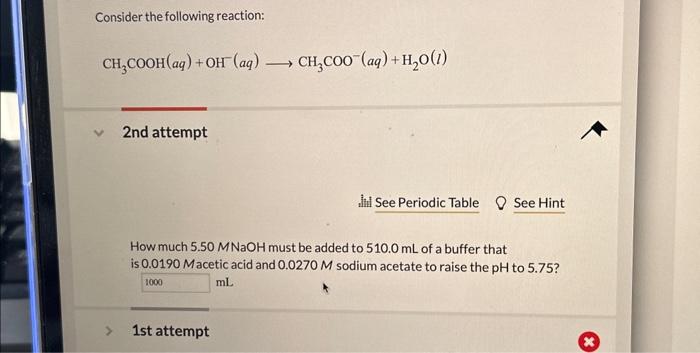Solved Consider the following reaction: | Chegg.com
