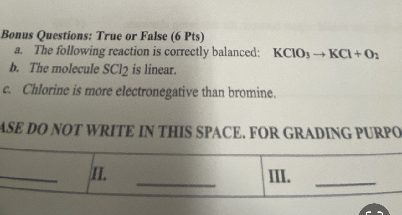 Solved Bonus Questions: True or False (6 ﻿Pts)a. ﻿The | Chegg.com