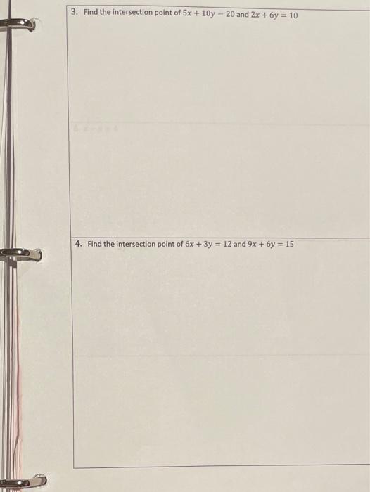 Solved Mastery Worksheet 11 Find the intersection of each | Chegg.com