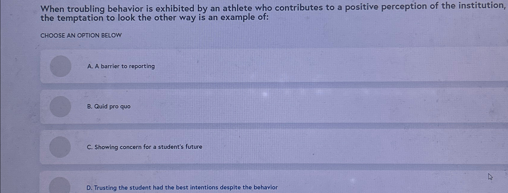 Solved When troubling behavior is exhibited by an athlete | Chegg.com