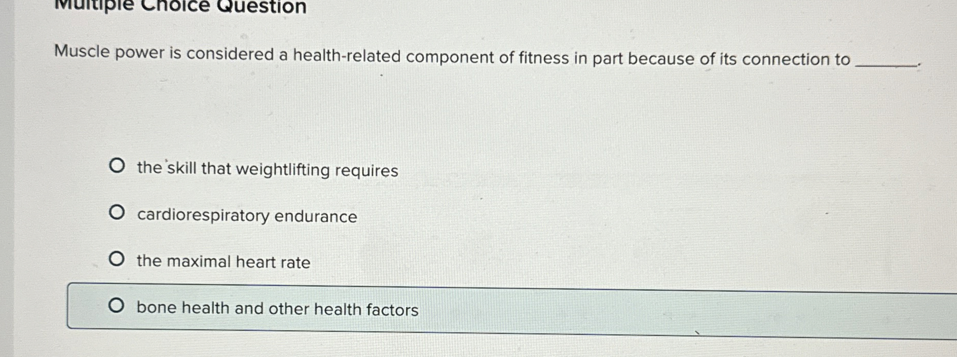 Solved Muscle power is considered a health-related component | Chegg.com