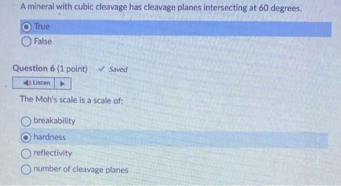Solved Which type of cleavage is 1 set of parallel cleavages | Chegg.com