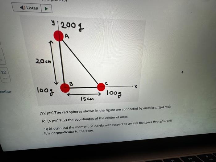 Solved (12 pts) The red spheres shown in the figure are | Chegg.com