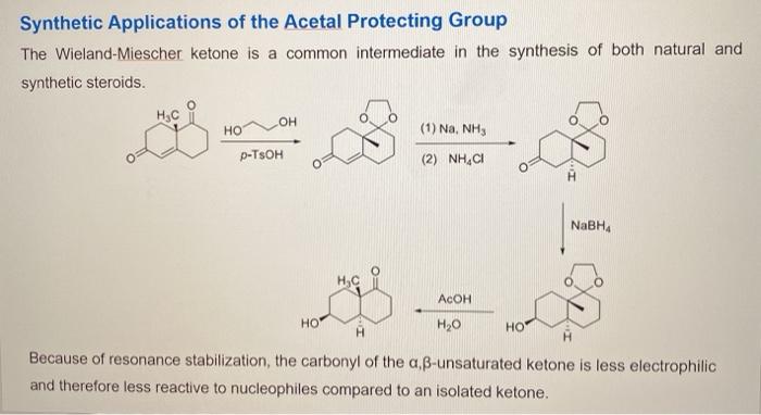 Solved Synthetic Applications of the Acetal Protecting Group | Chegg.com