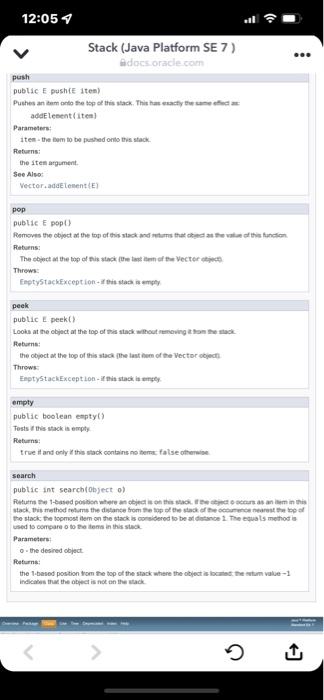 12:044 Stack (Java Platform SE 7) Adocs oracle com | Chegg.com