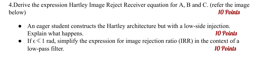 4.Derive the expression Hartley Image Reject Receiver | Chegg.com
