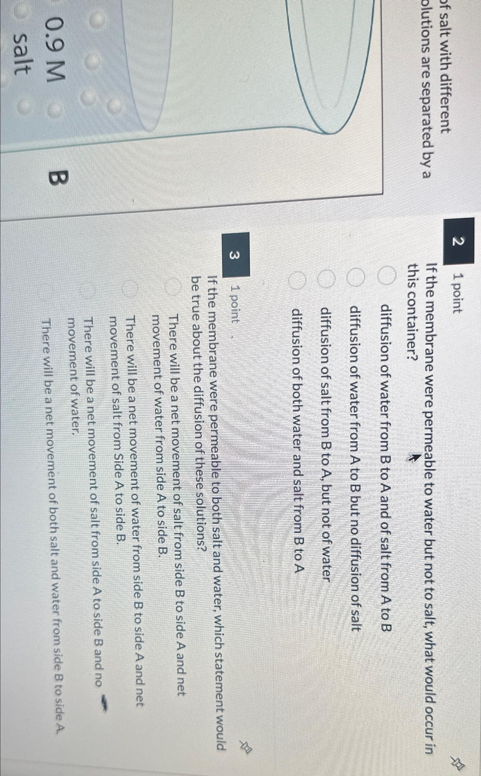 Solved of salt with differentolutions are separated by a21 | Chegg.com
