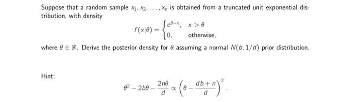 Solved Suppose that a random sample x1,x2,…,xn is obtained | Chegg.com