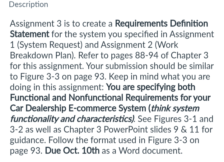Assgmnt1: System Request Use your imagination for | Chegg.com