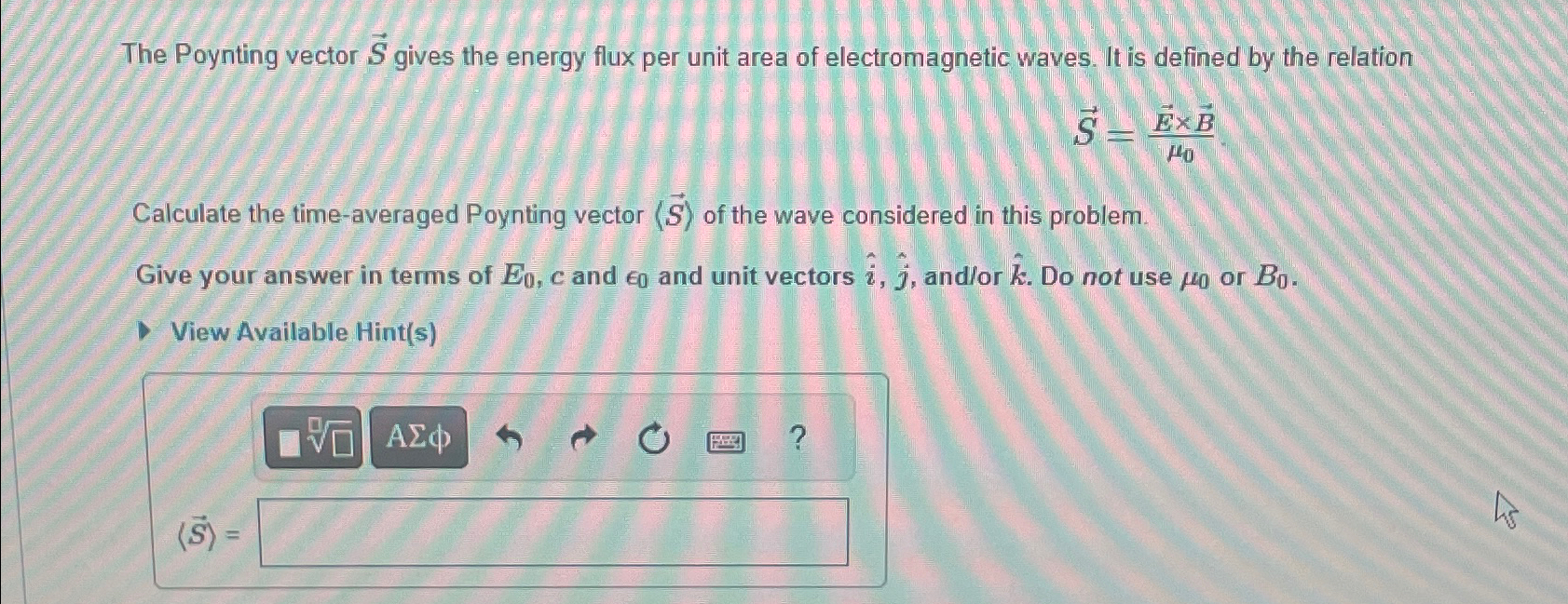 Solved The Poynting vector vec(S) ﻿gives the energy flux per | Chegg.com