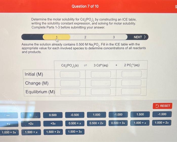 Solved Determine the molar solubility for Cd3(PO4)2 by | Chegg.com
