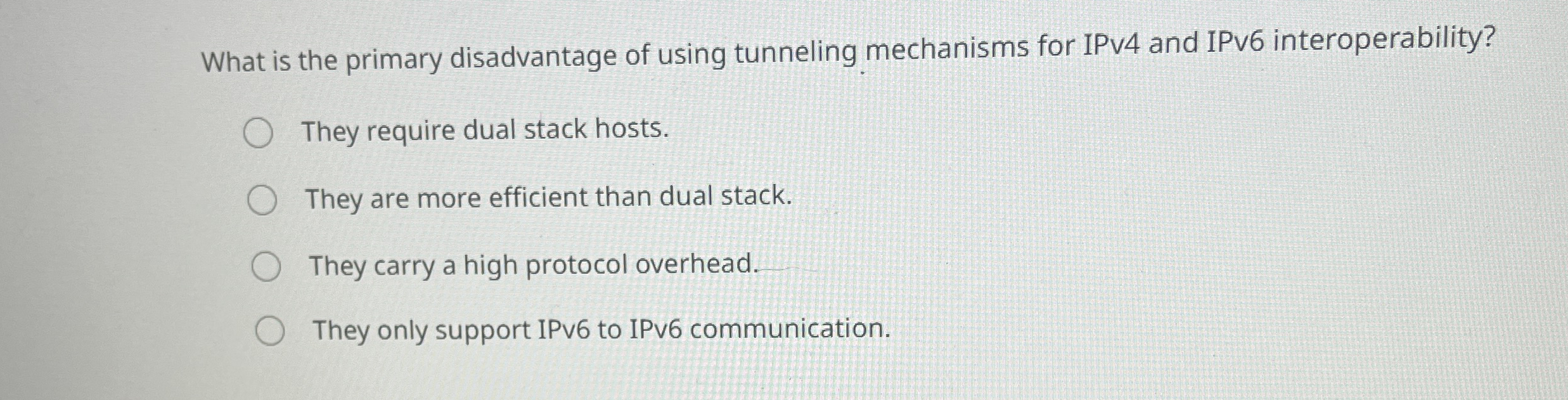 Solved What is the primary disadvantage of using tunneling | Chegg.com