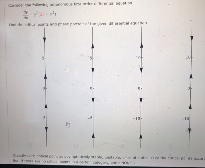 Solved Consider the following autonomous first-order | Chegg.com