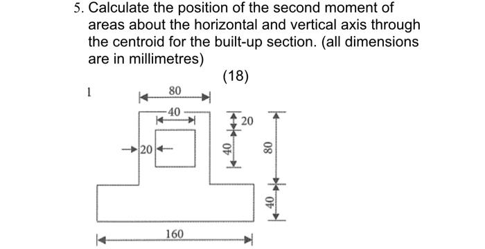 Solved 5. Calculate the position of the second moment of | Chegg.com