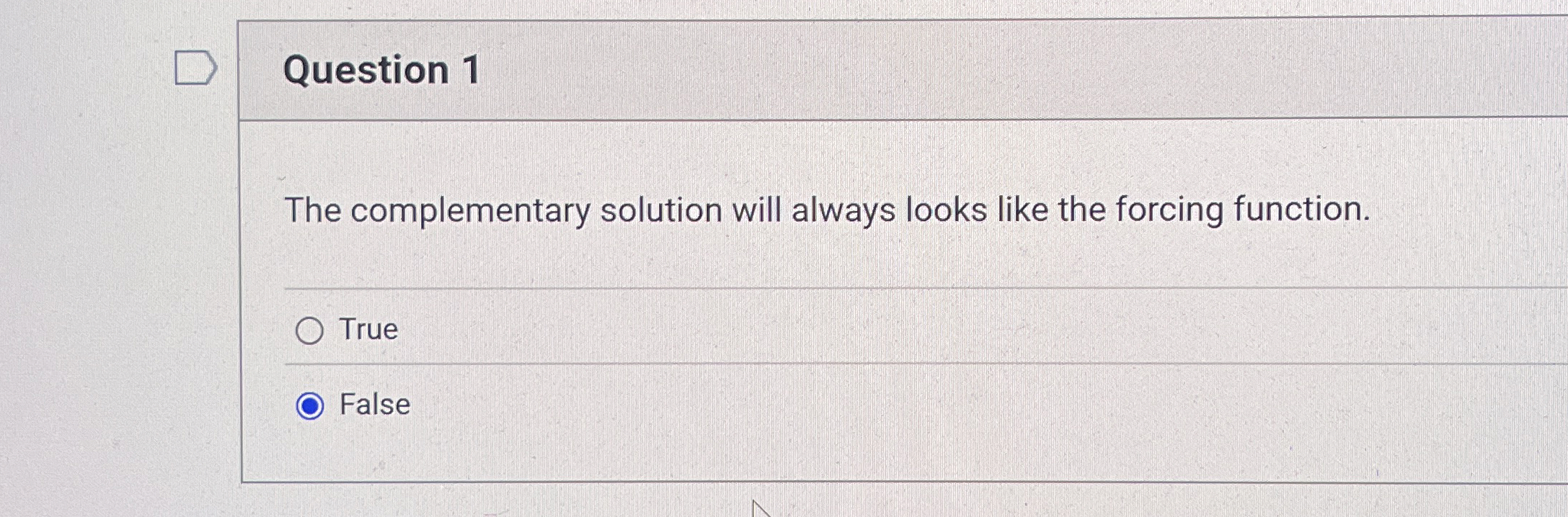 Solved Question 1The complementary solution will always | Chegg.com