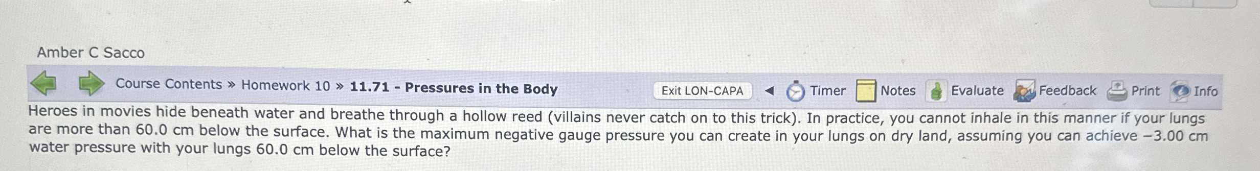 Solved Amber C SaccoCourse Contents 》 ﻿Homework 10 》 11.71 - | Chegg.com