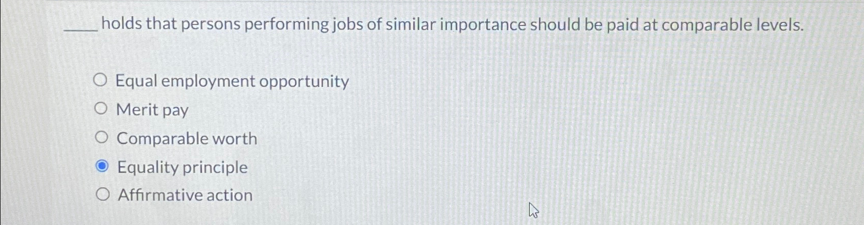 Solved holds that persons performing jobs of similar | Chegg.com