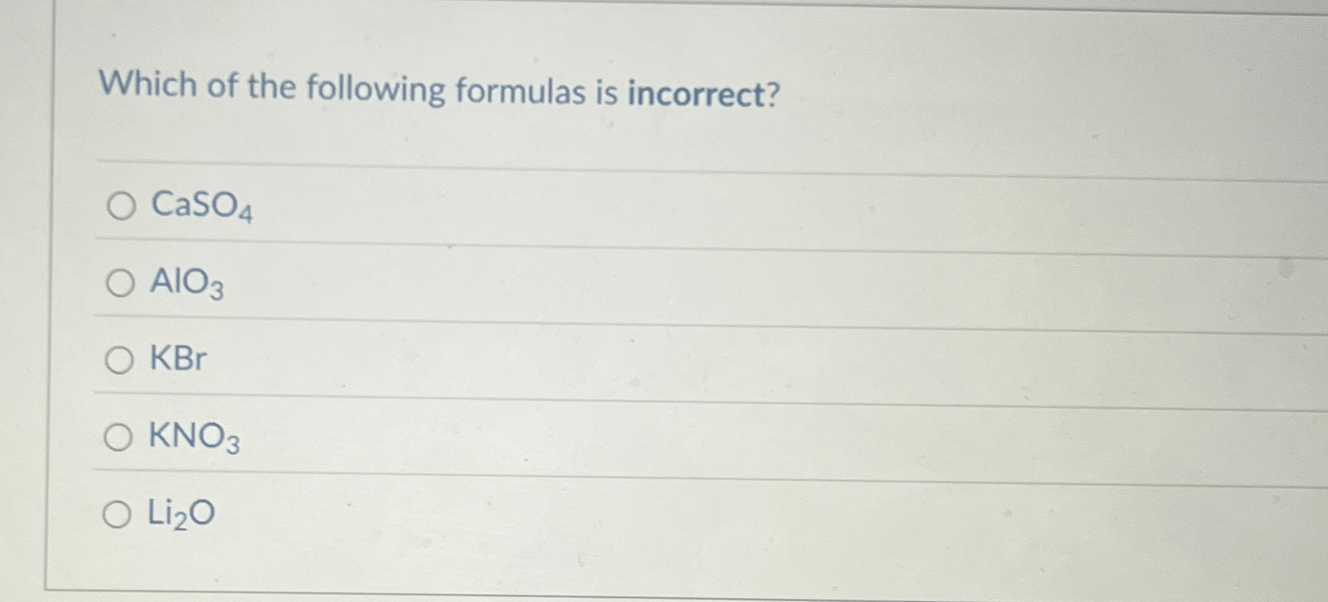 Solved Which of the following formulas is | Chegg.com