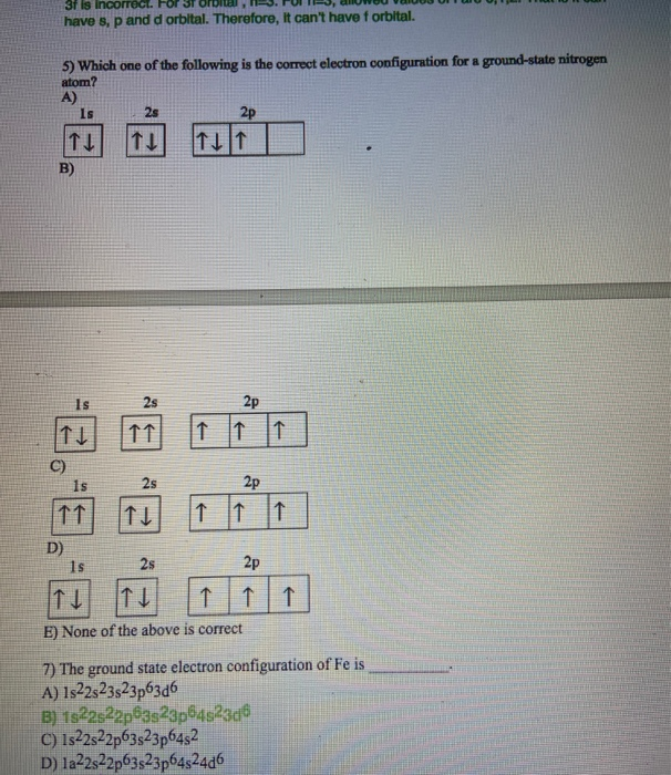 Solved Which Of The Following Is The Correct Electron
