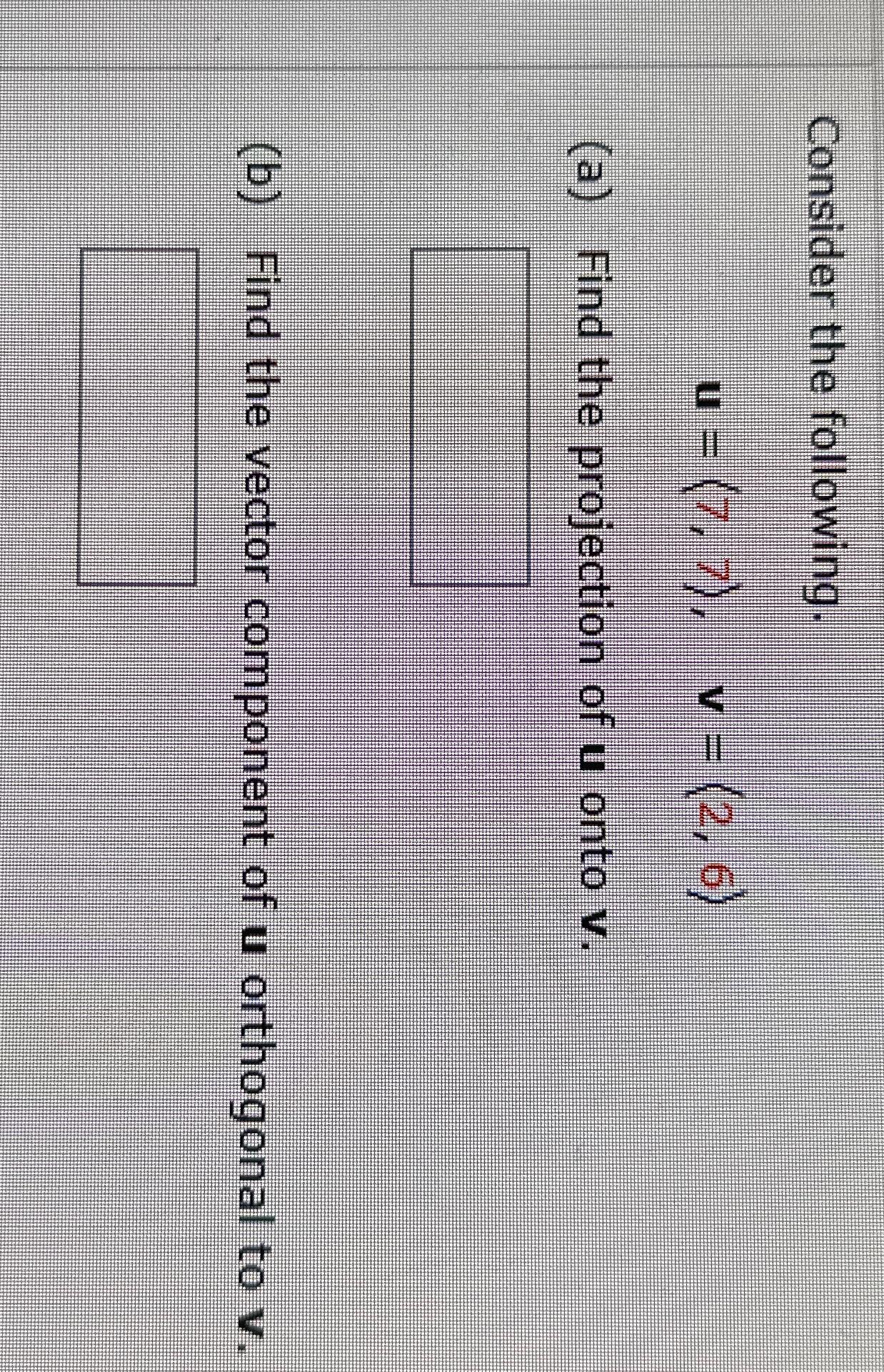 Solved Consider the following.u=(7,7),v=(2,6)(a) ﻿Find the | Chegg.com