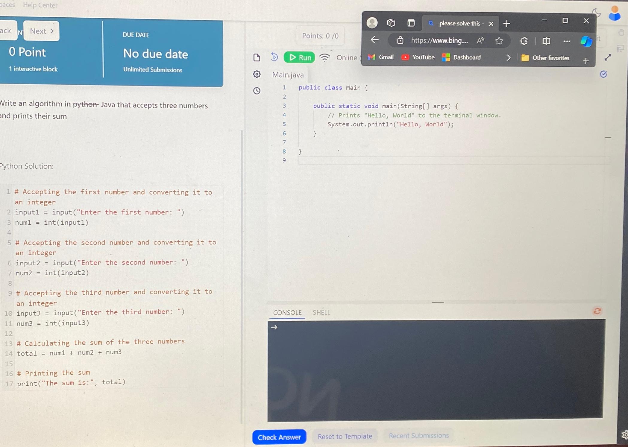 Solved Please Write An Algorithm In Java That Accepts Three 1322