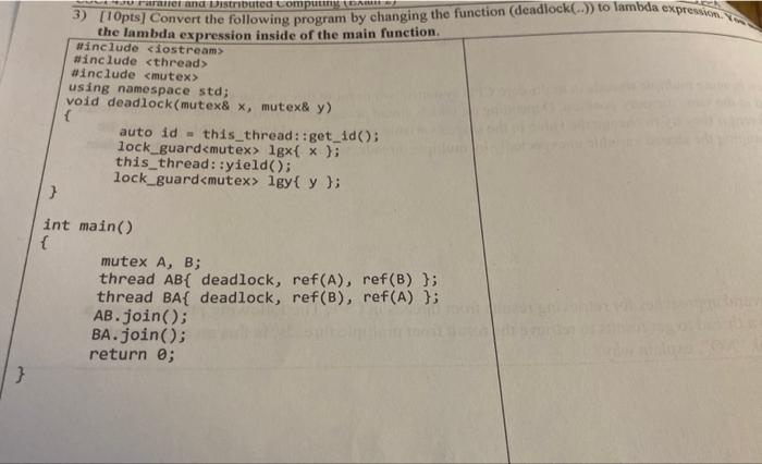 Solved 3) [10pts] Convert the following program by changing | Chegg.com