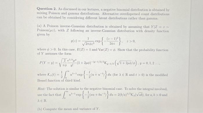 Solved Question 2. As discussed in our lectures, a negative | Chegg.com