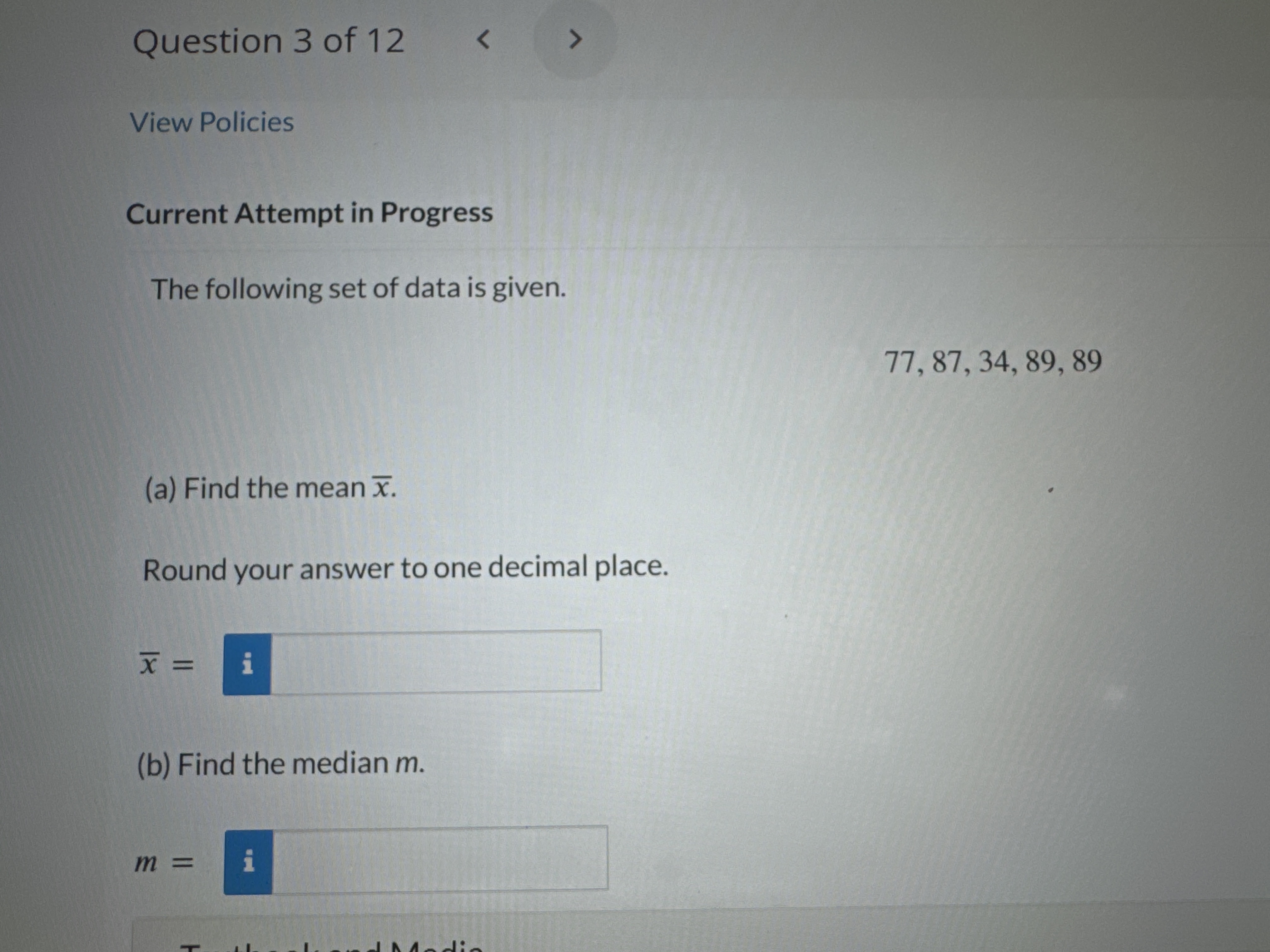 Solved Current Attempt in ProgressThe following set of data | Chegg.com
