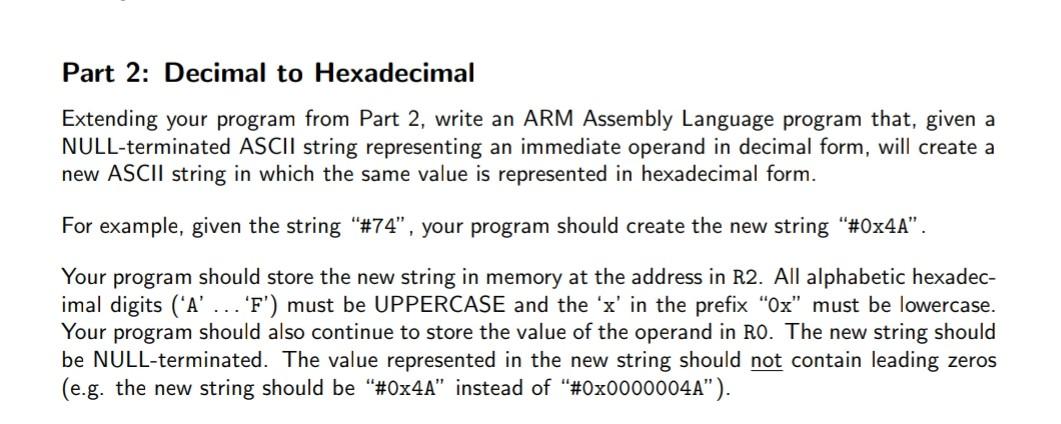 Solved Instructions When we write an ARM Assembly Language | Chegg.com