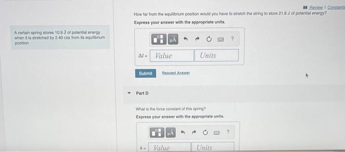 Solved How much potential energy would the spring store if a | Chegg.com
