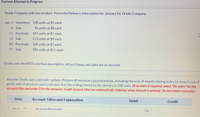 Solved Current Attempt in Progress Oriole Company sells one | Chegg.com