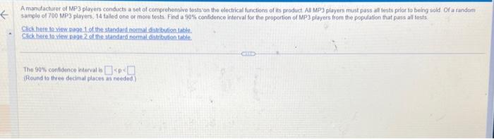 Solved A manufacturer of MP3 players conducts a set of | Chegg.com