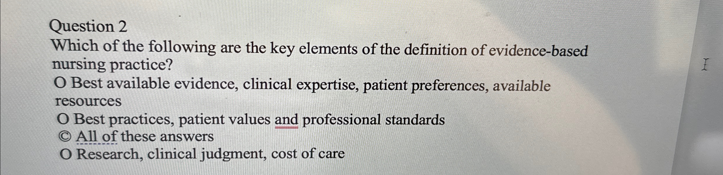 Solved Question 2Which of the following are the key elements | Chegg.com