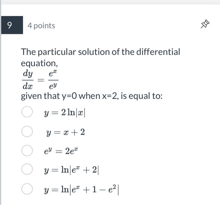 Solved The particular solution of the differential equation, | Chegg.com