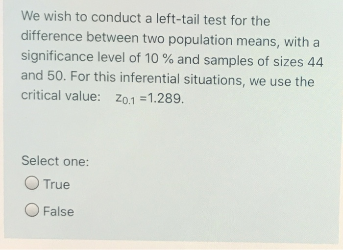 Solved We wish to conduct a left-tail test for the | Chegg.com