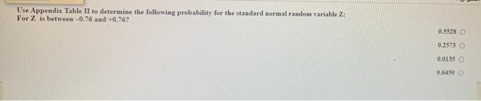 Solved Use Appendix Table II to determine the following | Chegg.com