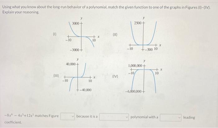 Solved Using what you know about the long-run behavior of a | Chegg.com