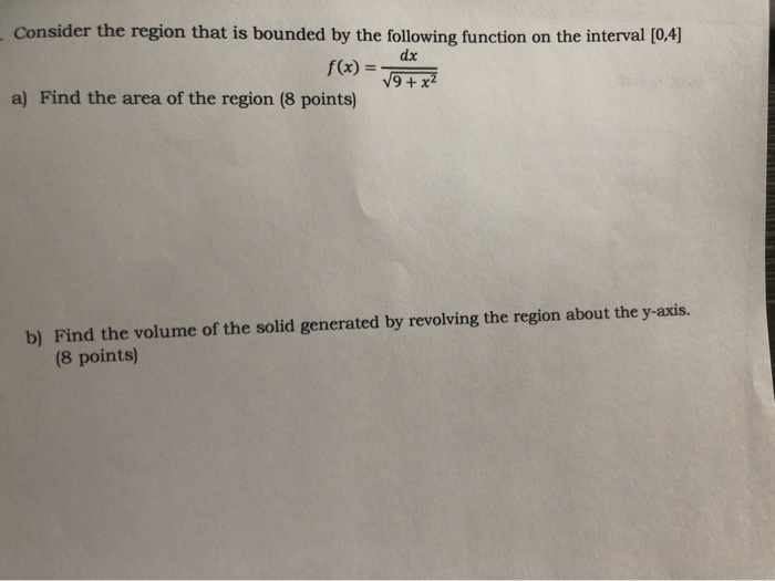 Solved consider the region that is bounded by the following | Chegg.com