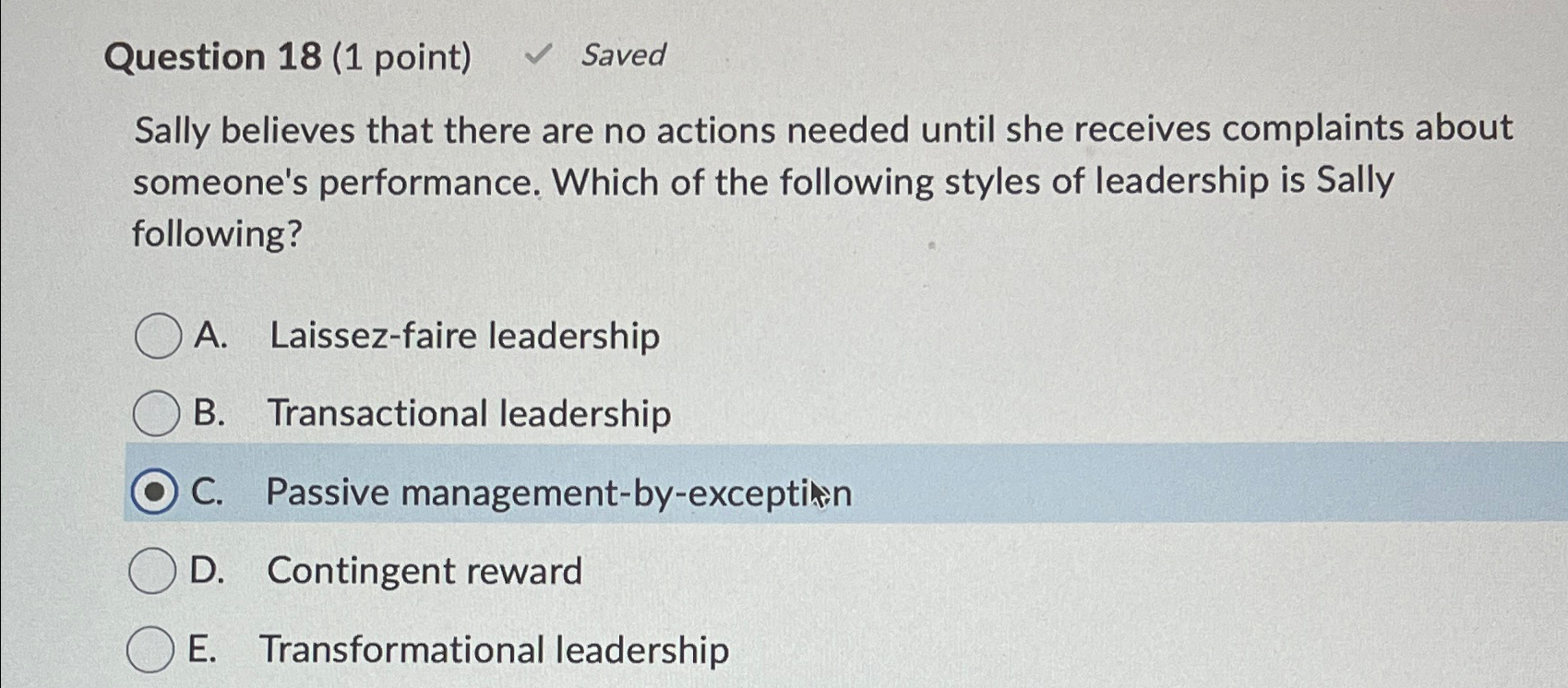 Solved Question 18 (1 ﻿point) ﻿SavedSally believes that | Chegg.com