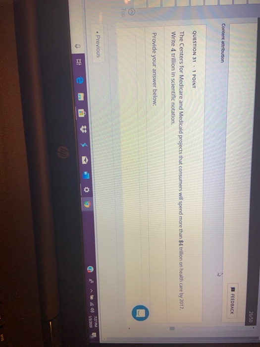Solved 26/50 FEEDBACK Content attribution QUESTION 31 . 1 | Chegg.com
