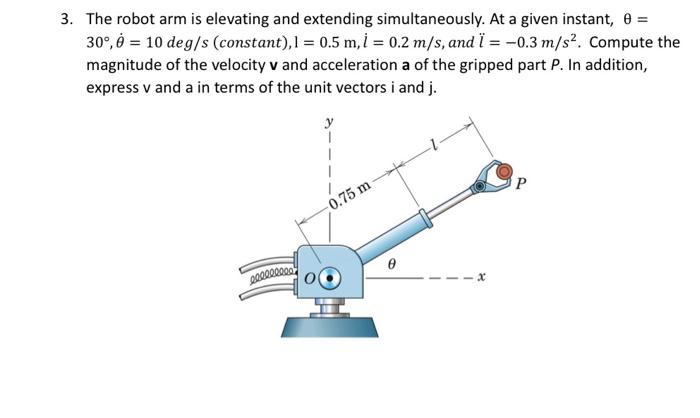 Solved The robot arm is elevating and extending | Chegg.com