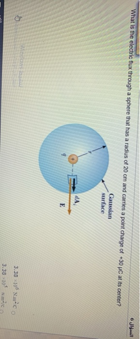 Solved السؤال 6 What is the electric flux through a sphere | Chegg.com