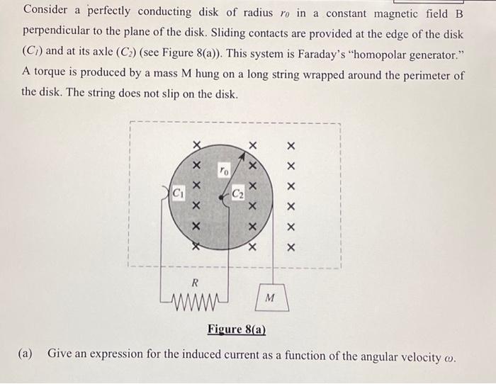 Solved Consider a perfectly conducting disk of radius r0 in | Chegg.com