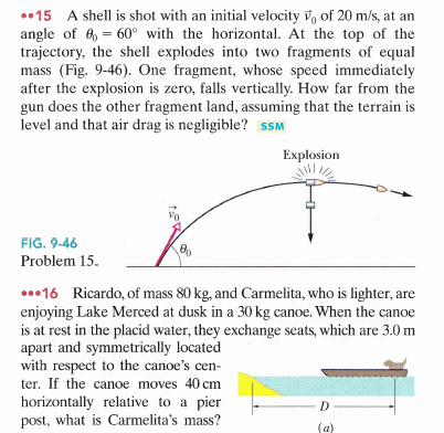 Solved A shell is shot with an initial velocity of 20 m/s, | Chegg.com