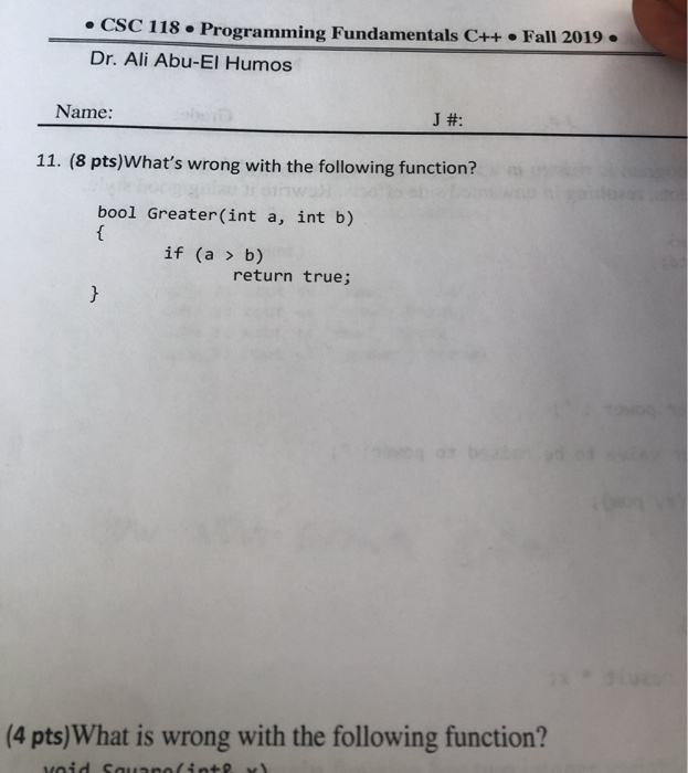 Solved • Csc 118 Programming Fundamentals C • Fall 2019