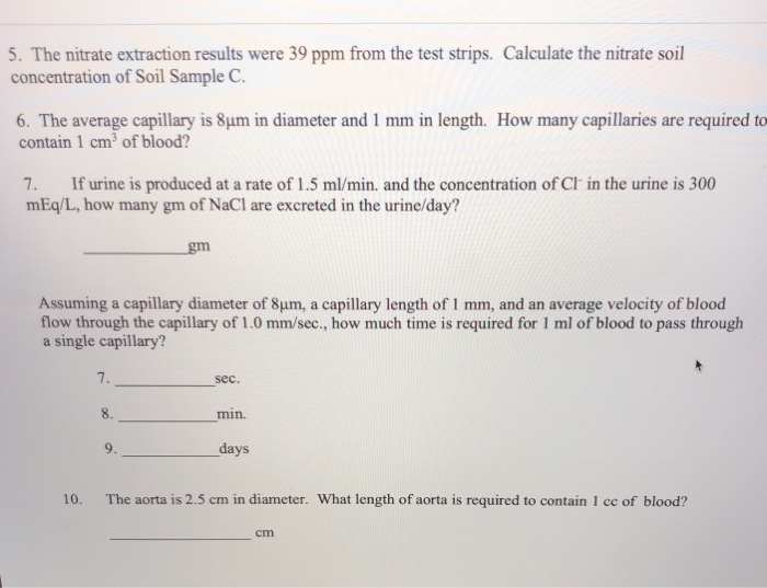 Solved 5. The nitrate extraction results were 39 ppm from | Chegg.com