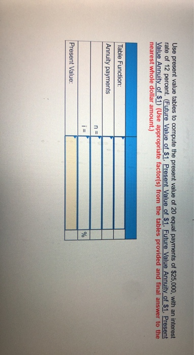 Solved Use Present Value Tables To Compute The Present Value 7592